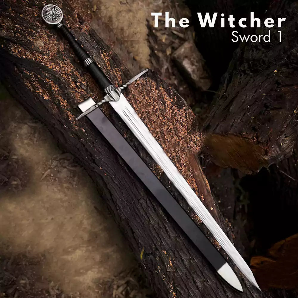 Witcher Sword Replica – Silver Fantasy Blade with Scabbard (Display On ...